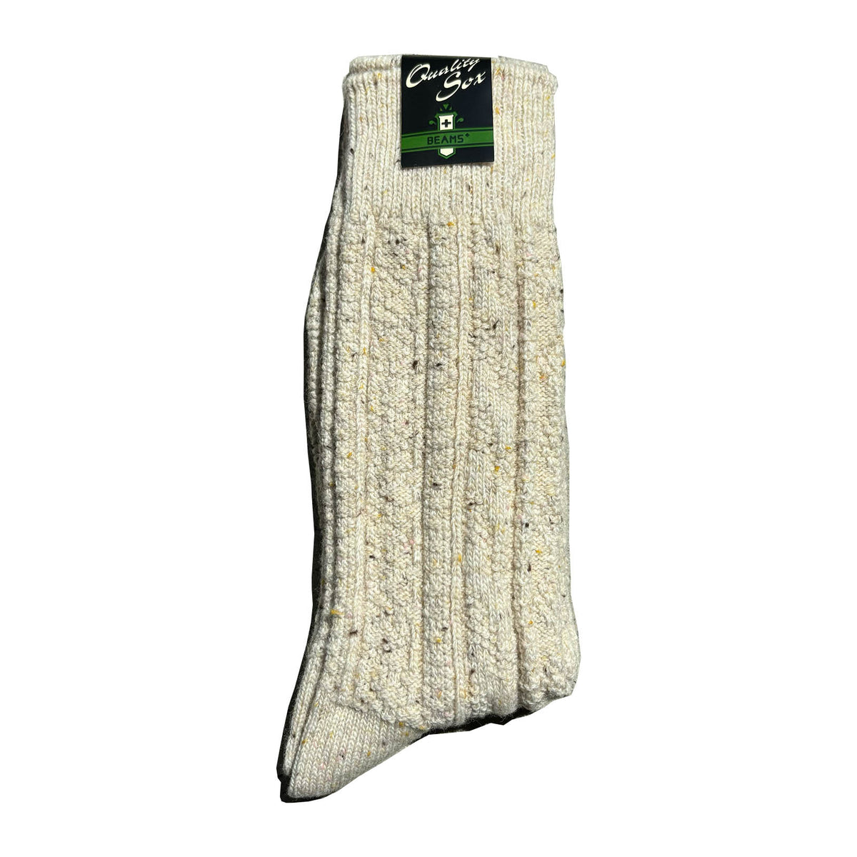 Beams Plus Cable Nep Crazy Socks - Off White